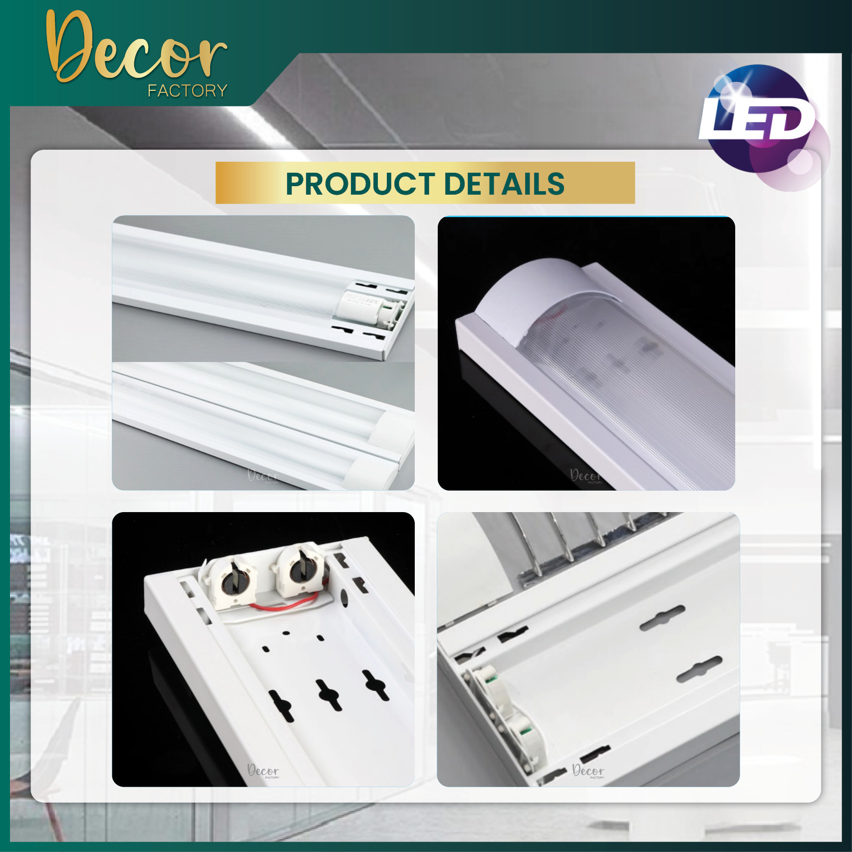 LED T8 Anti Corrosive Fitting Casing Louver Fitting Casing For T8 LED ...