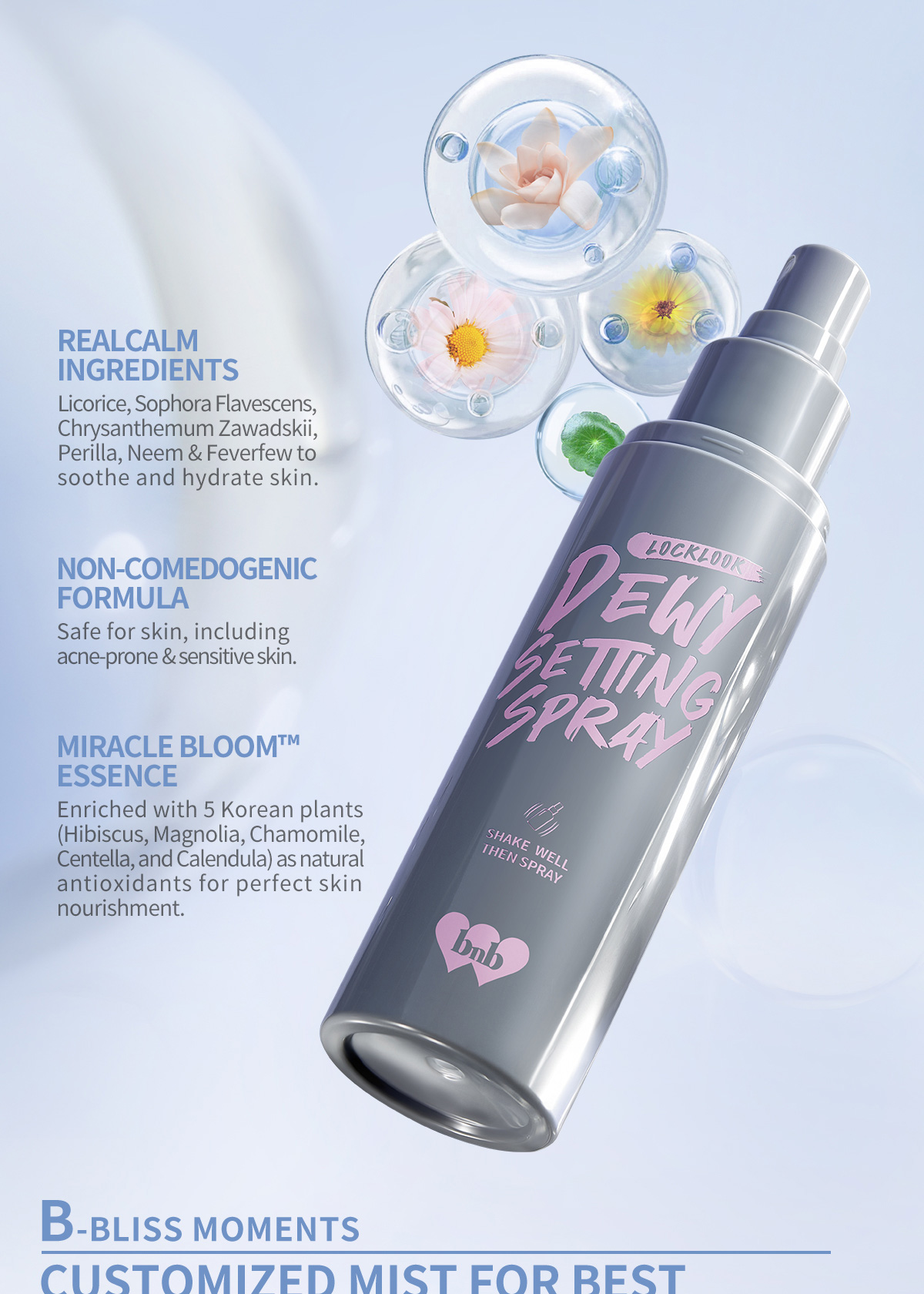 BNB Barenbliss Locklook Dewy/Matte Waterproof Setting Spray (50ml ...