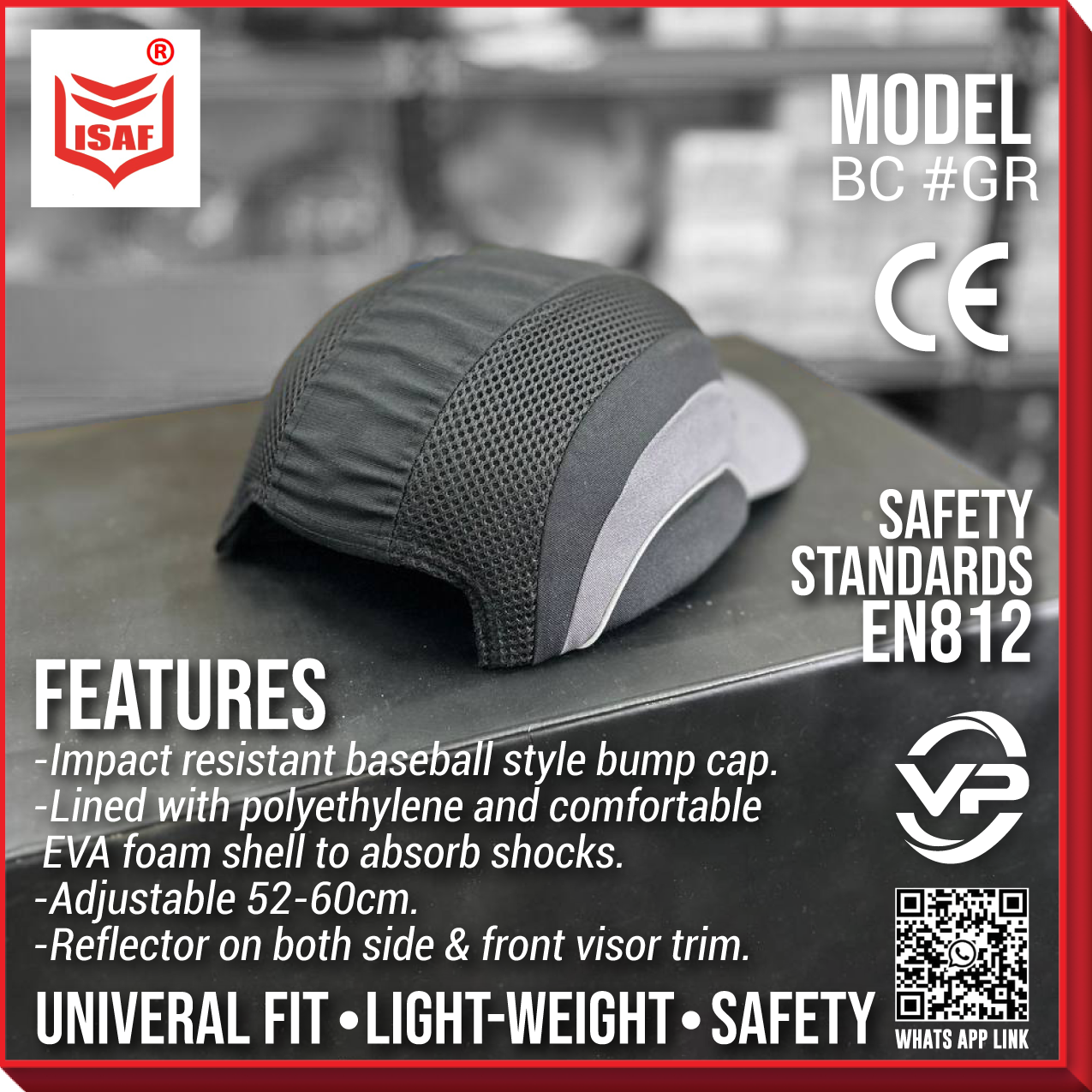 ISAF UNIVERSAL FIT BUMP CAP REFLECTOR HI-VIZ PROTECTIVE CAP CE ...