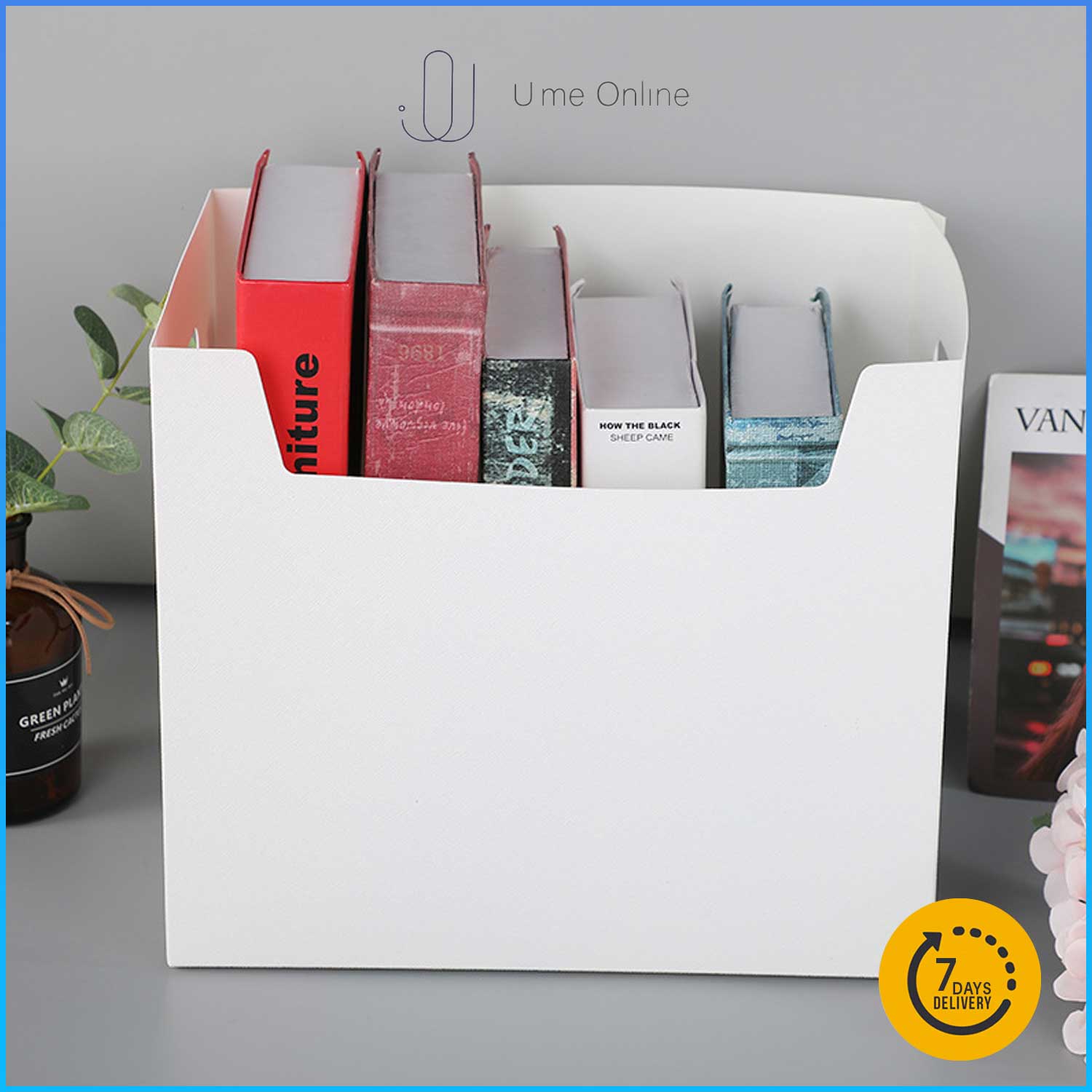 U.me Foldable Desktop Document Storage Box Desk Organizer Large ...