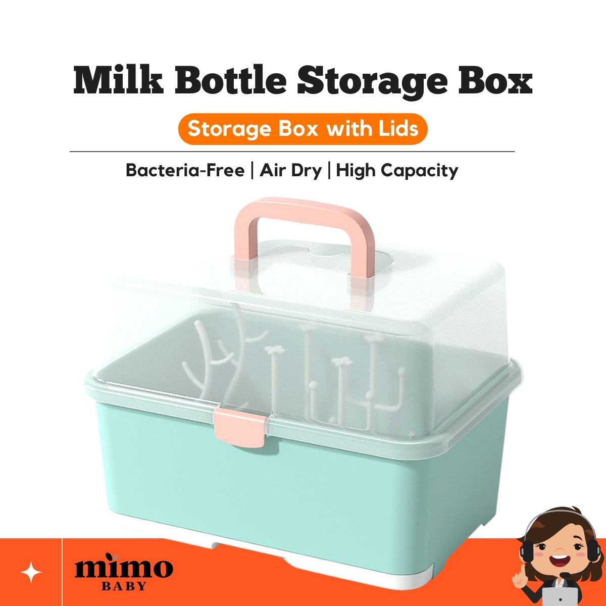Mimo Baby Milk Bottle Boxes with Drying Racks | Milk Bottle & Breast ...