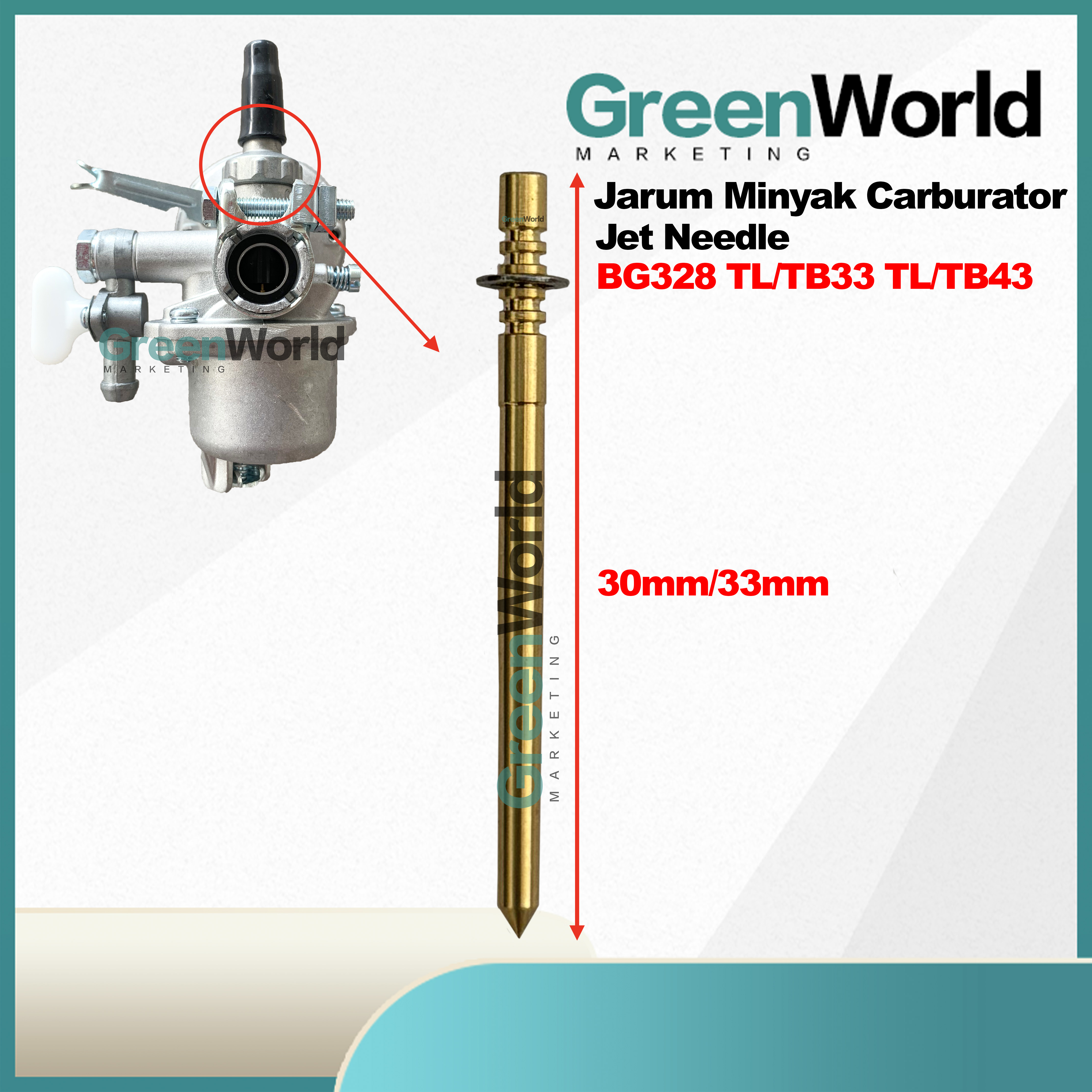 Jarum Minyak Carburetor Mesin Rumput FR3001 BG328 TL33 TL43 Jet Needle Carburator Brush Cutter ...