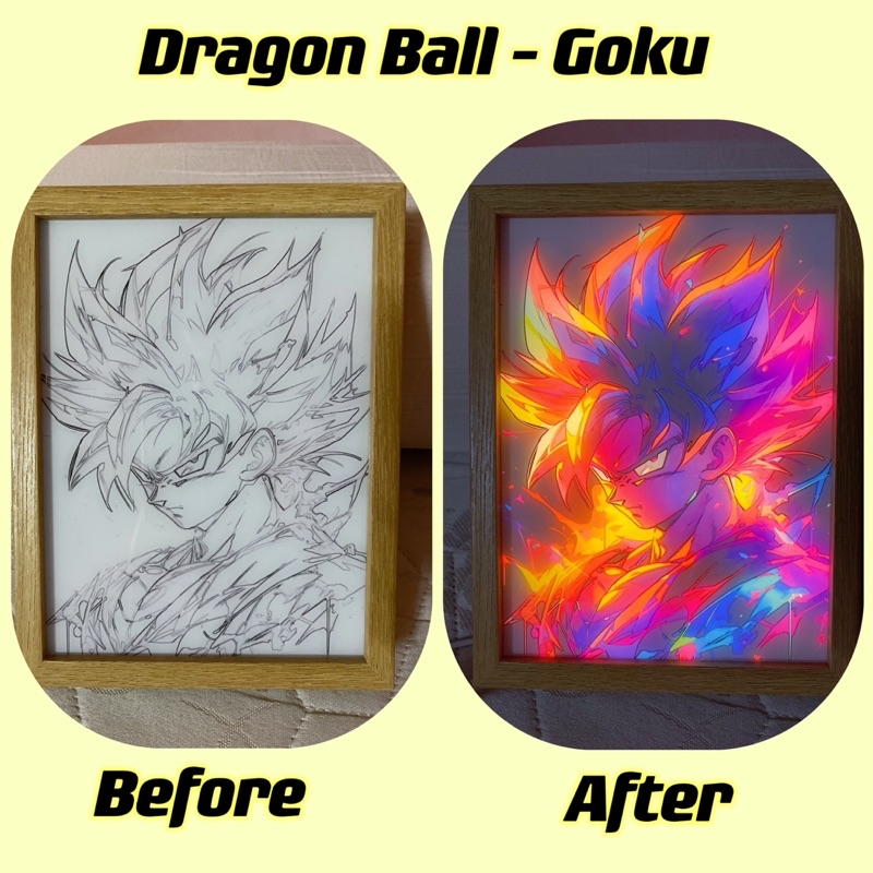 Dragon Ball Goku Light Painting Anime Photo Frame Painting Lamp ...