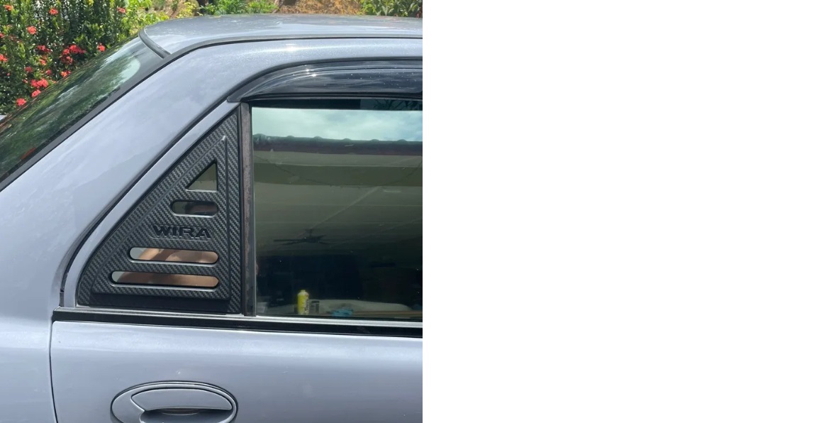 Proton Wira / Wira Aeroback Carbon Window Cover Rear Side Mirror Cermin ...