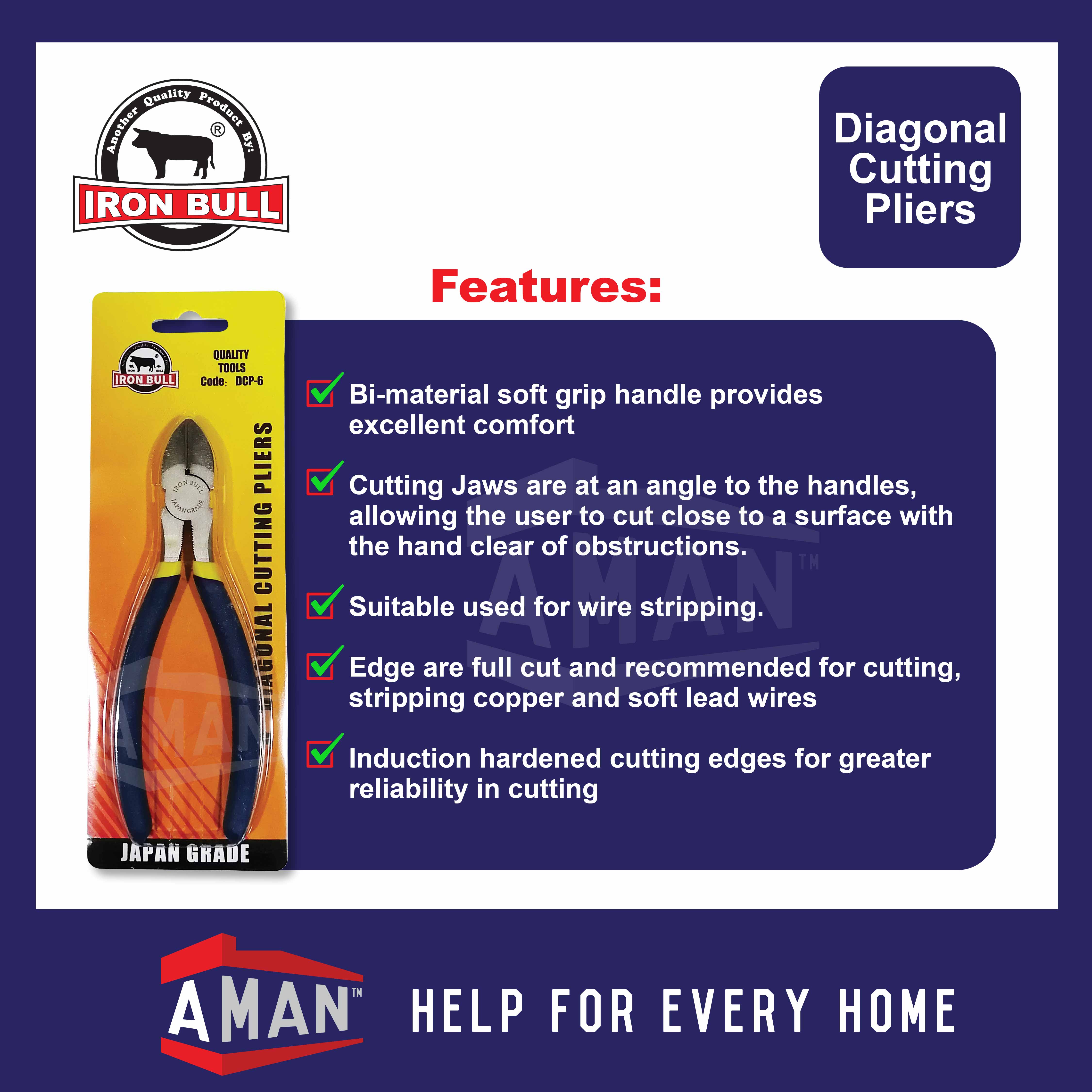 IRON BULL Diagonal Cutting Plier Diagonal Cutter Wire Flush Cutter ...