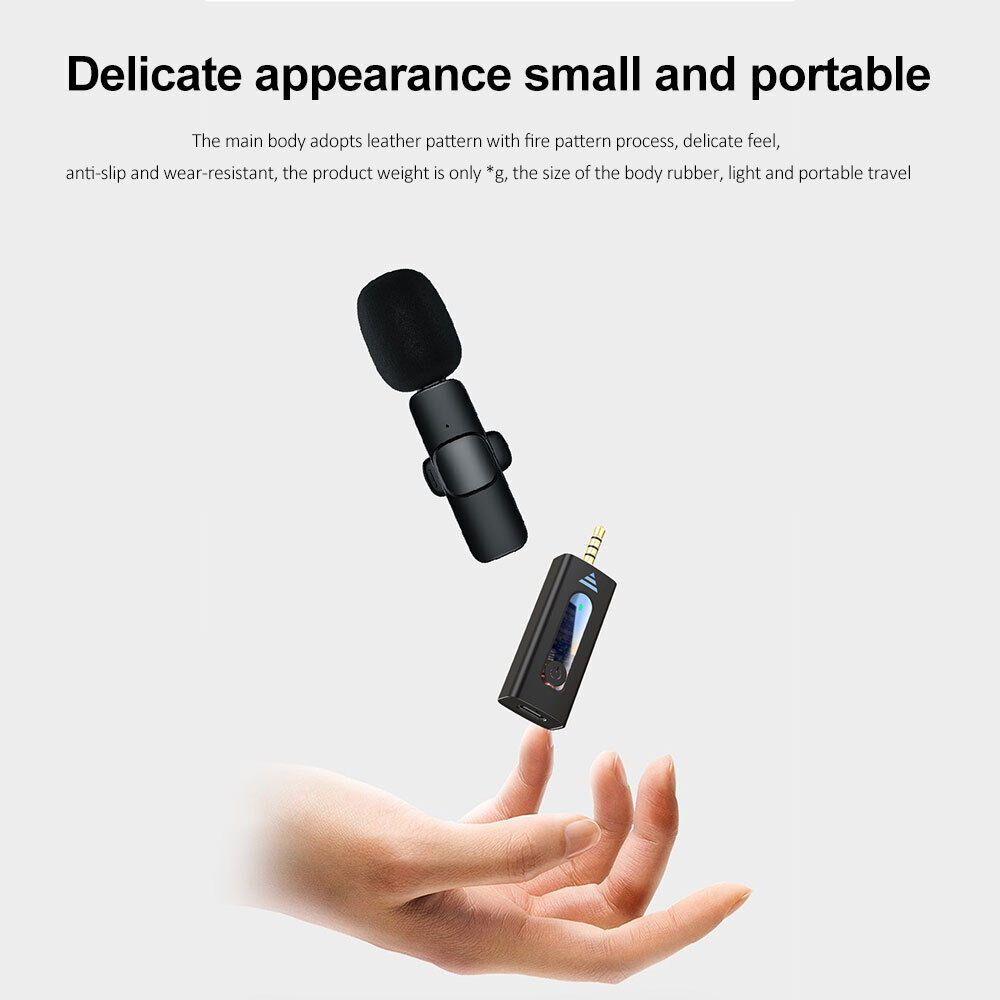 K35 K9 Dual Wireless Microphone for Phones Laptop Collar Microphone for YouTube Vlogging ...