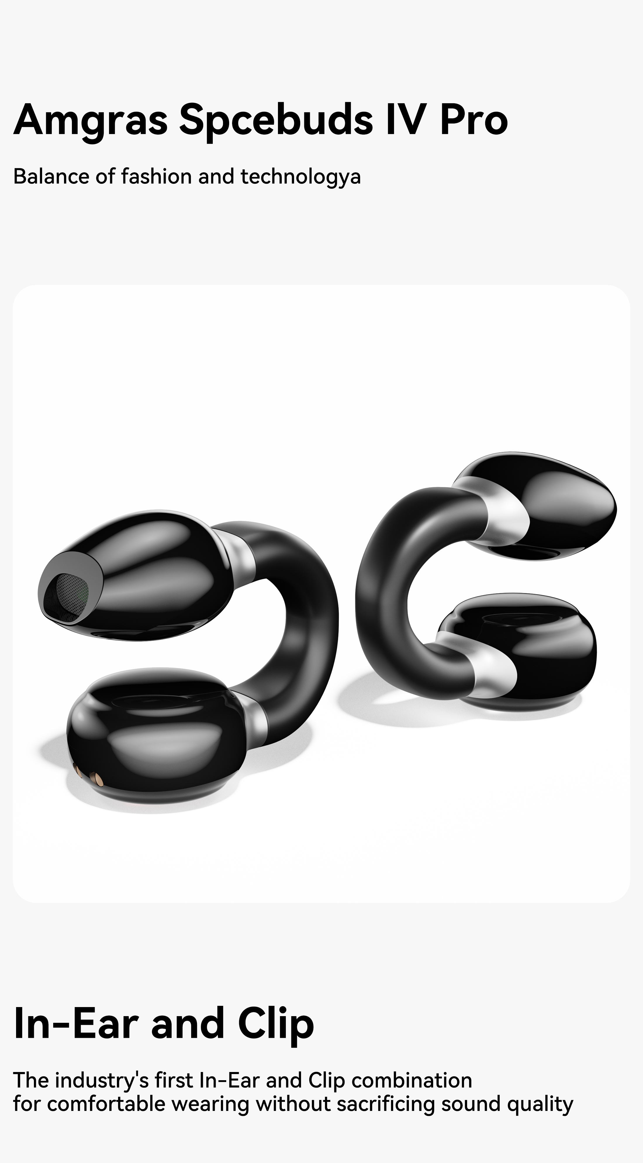 Amgras Spacebuds Ⅳ Pro Bone Conduction Earphone Bluetooth Earbud ...