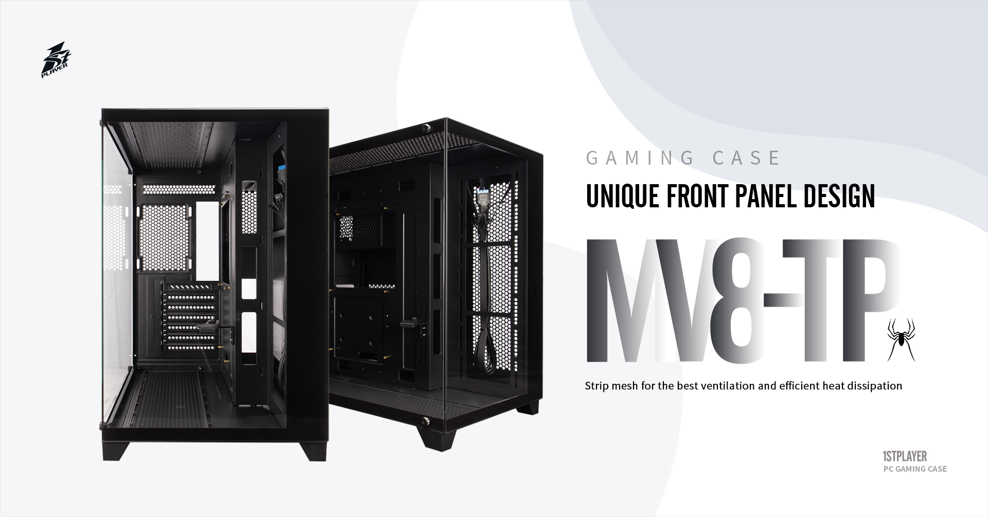 1ST PLAYER MV8-TP TG Premium Dual Chamber ATX 2 Side Tempered Glass ...