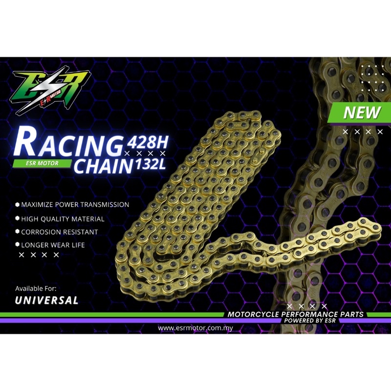 ESR CHAIN RANTAI 415 428 ORING / NO ORING 132L 100% ORIGINAL ESR MOTOR ...