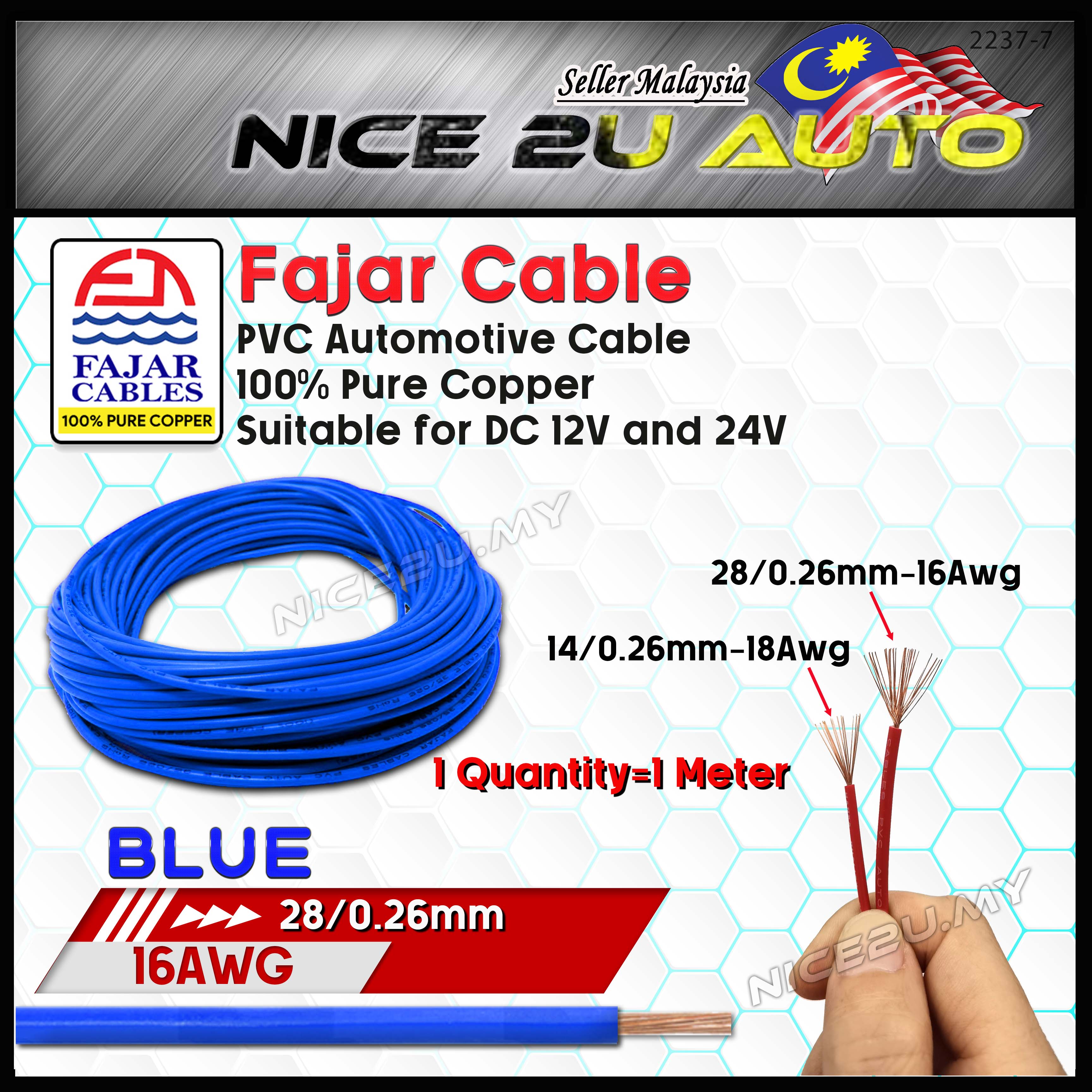 FAJAR Wire Cable Full Copper Car Motorcycle Van Lorry Truck Electronics ...
