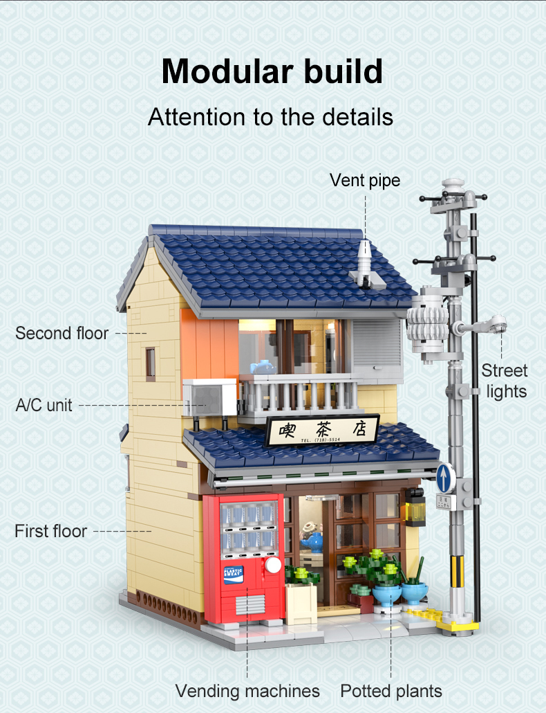 CaDA Japanese Wind Tea House C66010W Buildings Block Toy Set (1200 ...