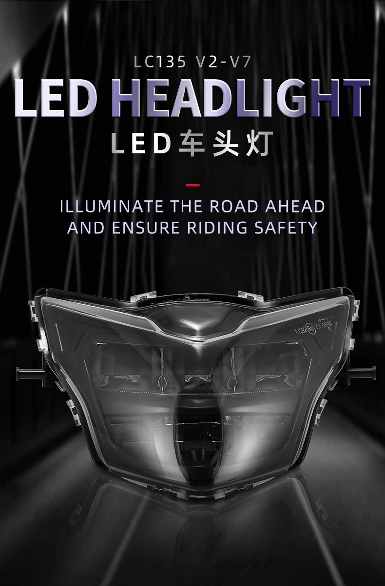 LC V2 V3 V4 V5 V6 V7 LC135 Lampu New LED Head Lamp Headlamp Smoke/Clear H4 Socket Lamp Depan ...