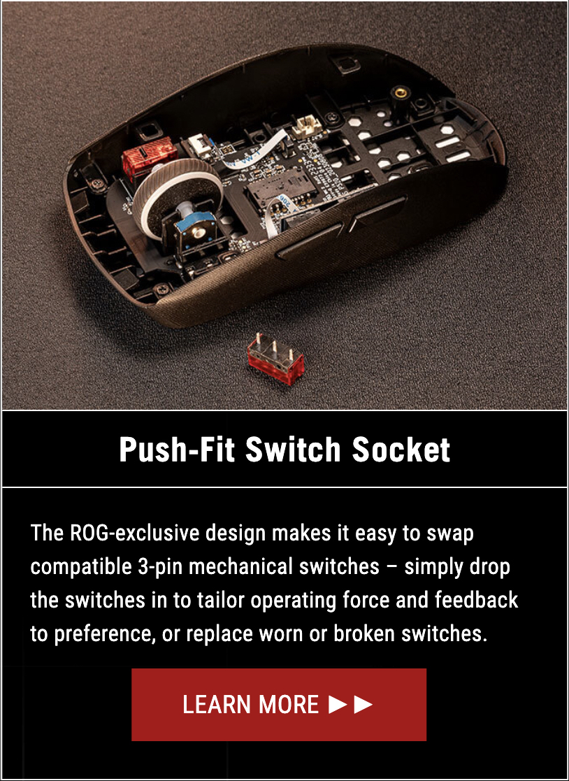 ASUS ROG Strix Impact III Lightweight Ambidextrous Wireless Gaming Mouse - 36000 DPI, 57 grams ...