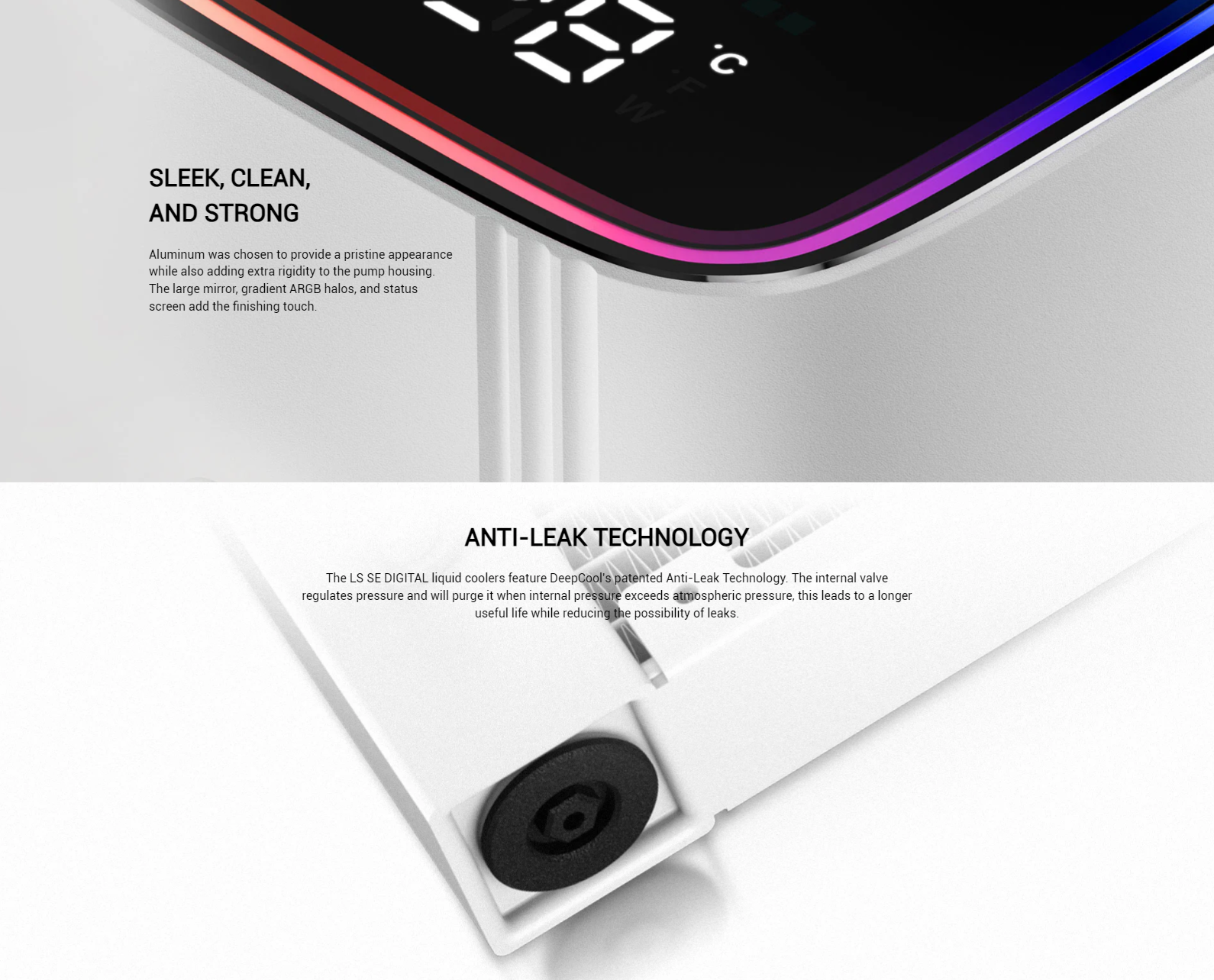 Deepcool LS520 / LS720 SE Digital Black / White Series AiO CPU Cooler ...