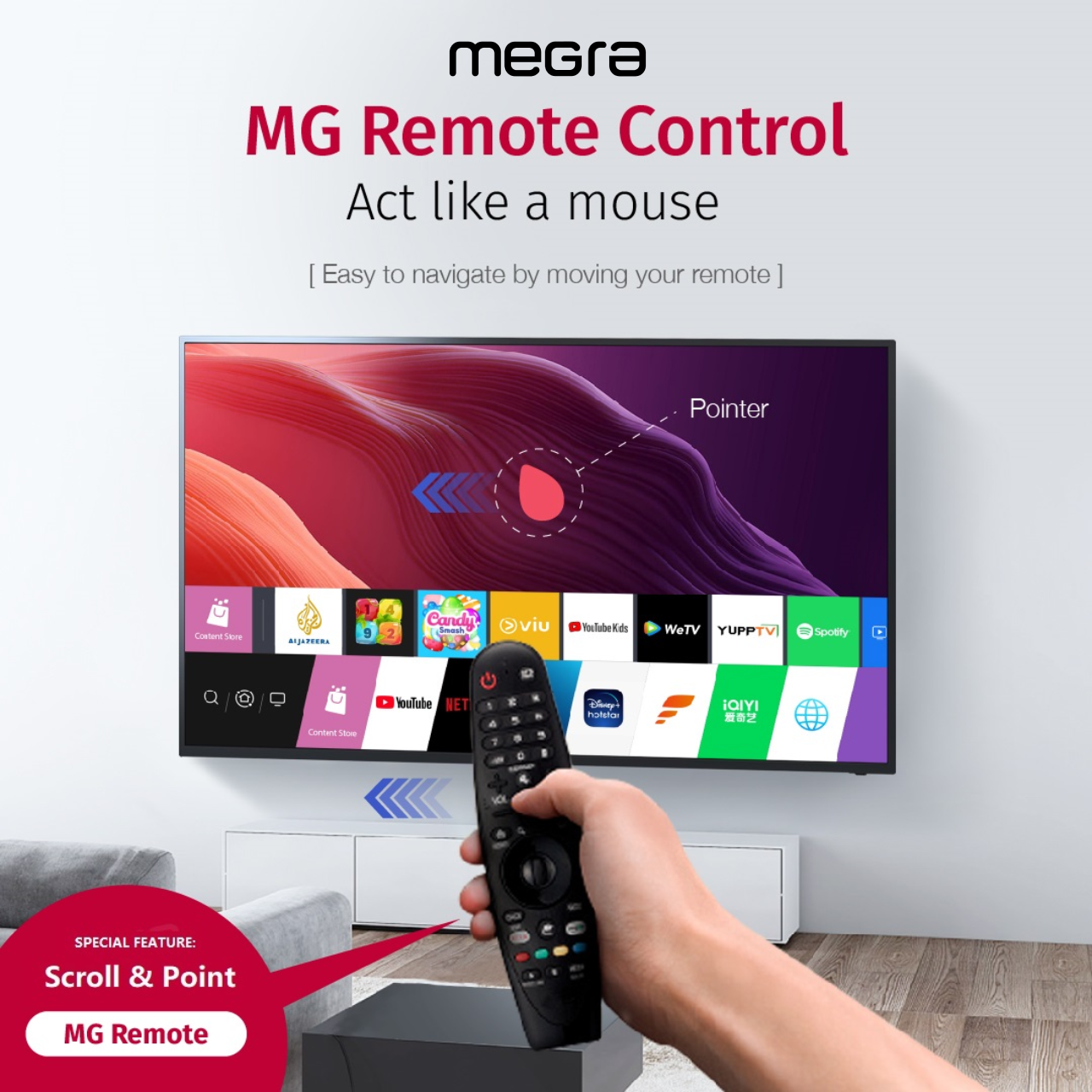 MegraTV 70 Inch webOS Smart TV 4K UHD TV Bluetooth 5G AI Voice Control ...
