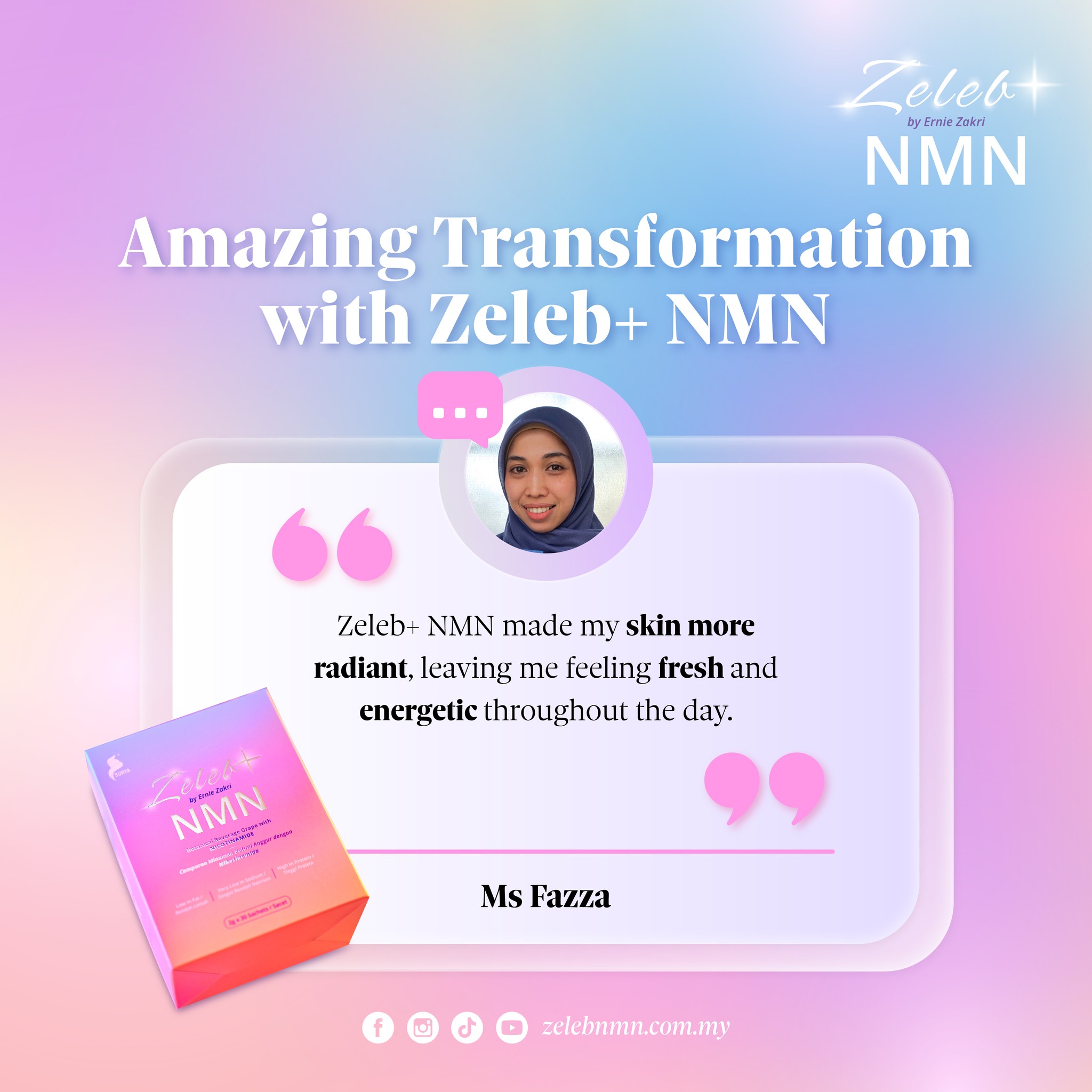 Zeleb+ NMN (7/14/30 Sachets) 250mg of 99% Pure NMN (For Elevate Energy, Slow Down Aging, Improve ...