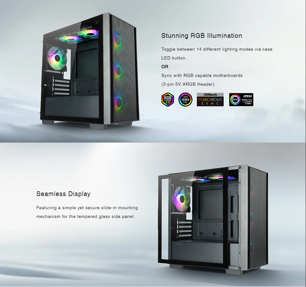 Tecware Nexus Air M3 ARGB TG mATX Chassis # TWCA-NEXAM3-BKAR | Shopee ...