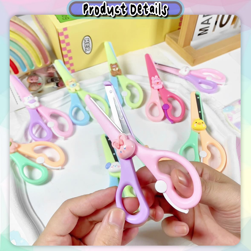 [Happy Kids] Round Edge Cute Scissors School Scissors Craft Plastic ...