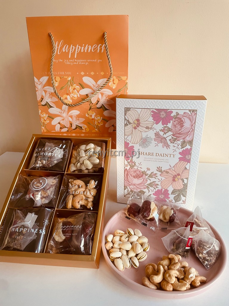 CNY 2025 Gift Box Teh Kotak Instant Tea Bag Pistachio Cashew Healthy ...