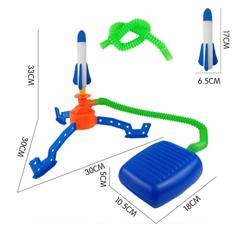 Flying Mini Rocket step jump Launcher Toys Pump Air Outdoor Play Mainan ...