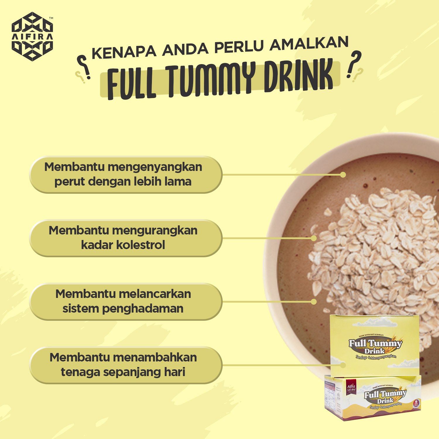 Full Tummy Drink Tox By Aifa Azlan Minuman Susu Coklat Kenyang Oats FTD ...