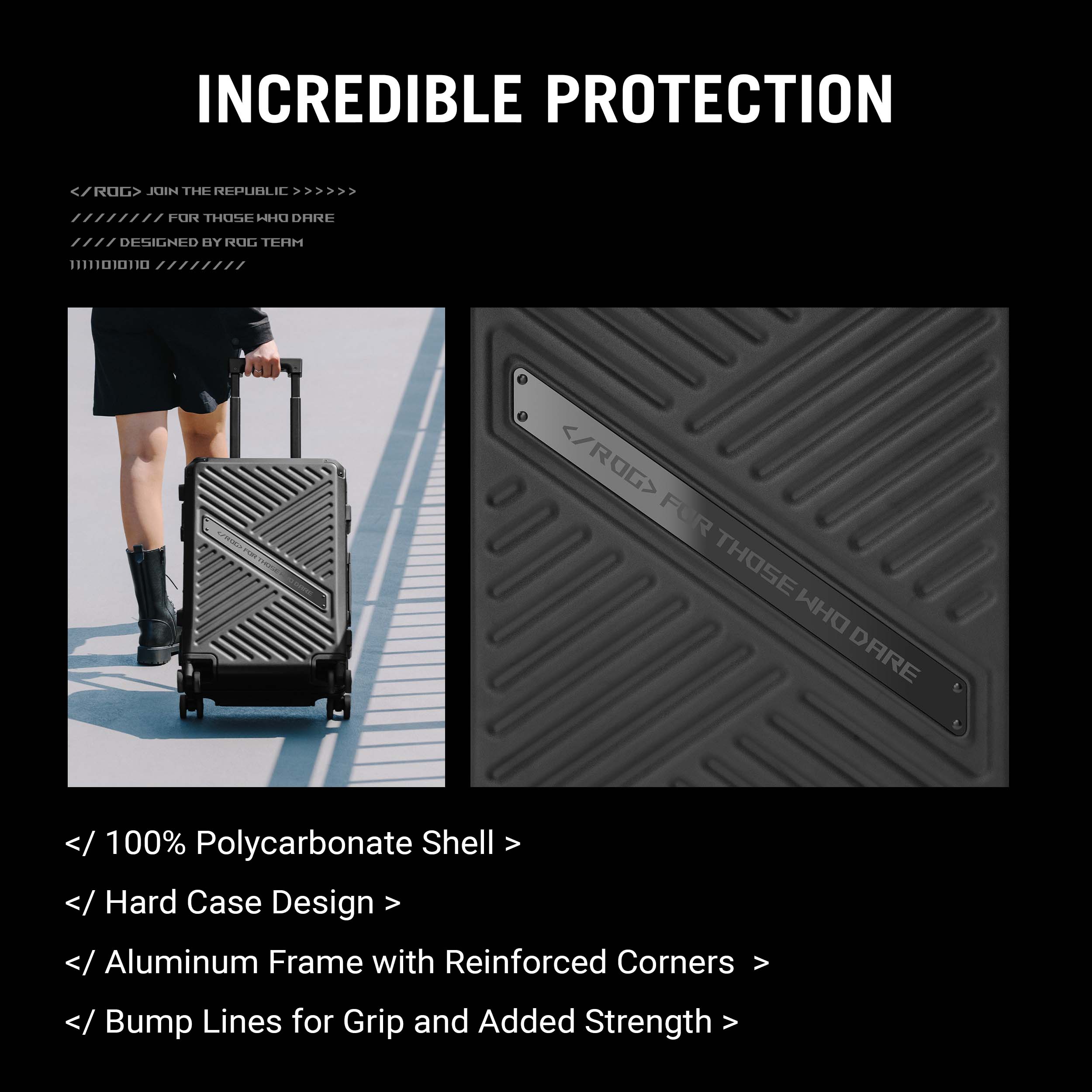 ASUS BT3700 Rog Slash Hard Case Luggage - Black 90XB08P0-BSS000 ...