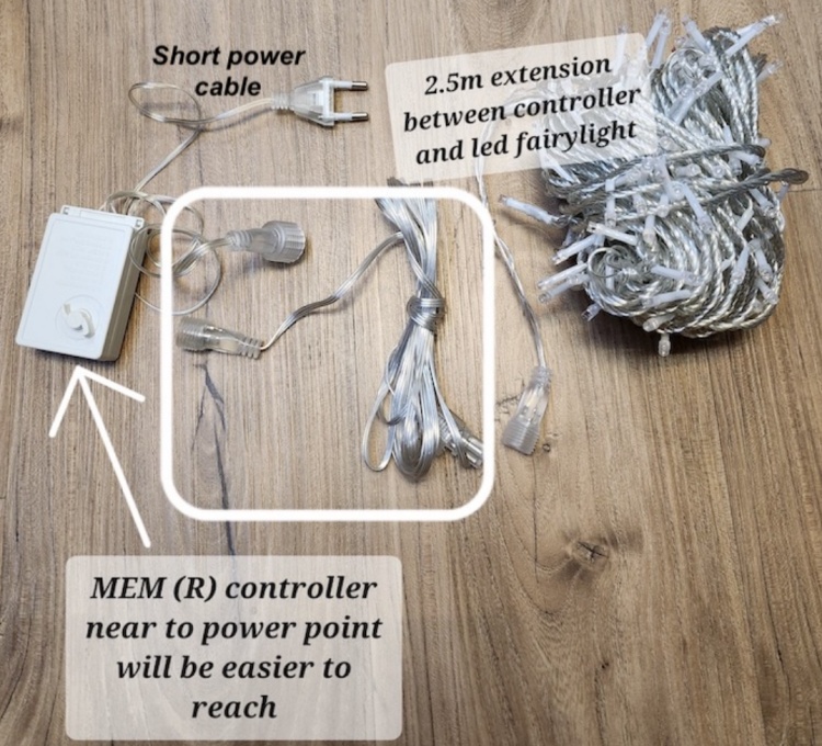 2.5 Meters Fairy Light Extender Extension Cable for EU 2 Pin Plug, 31v ...