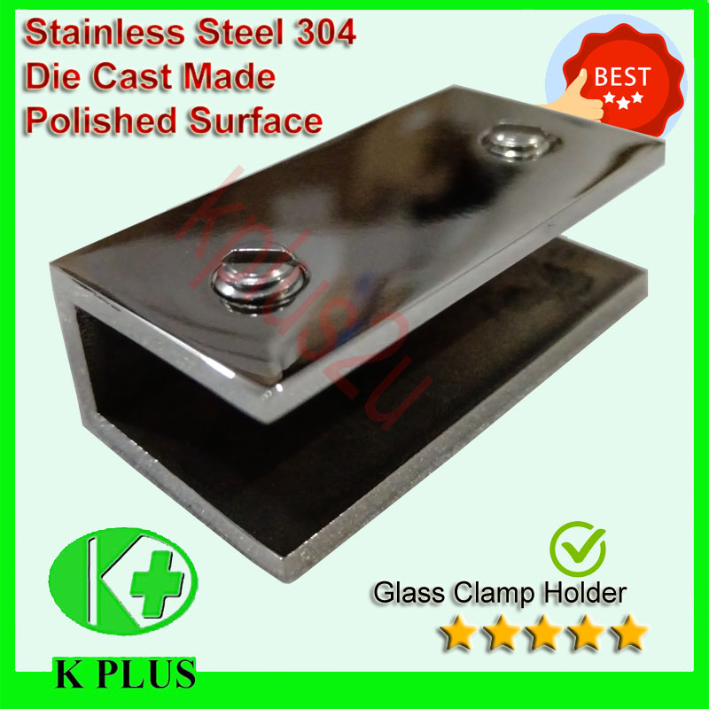 Stainless Steel Glass Holder Clamp 304 Die Cast Made Glass Clip U Shape ...