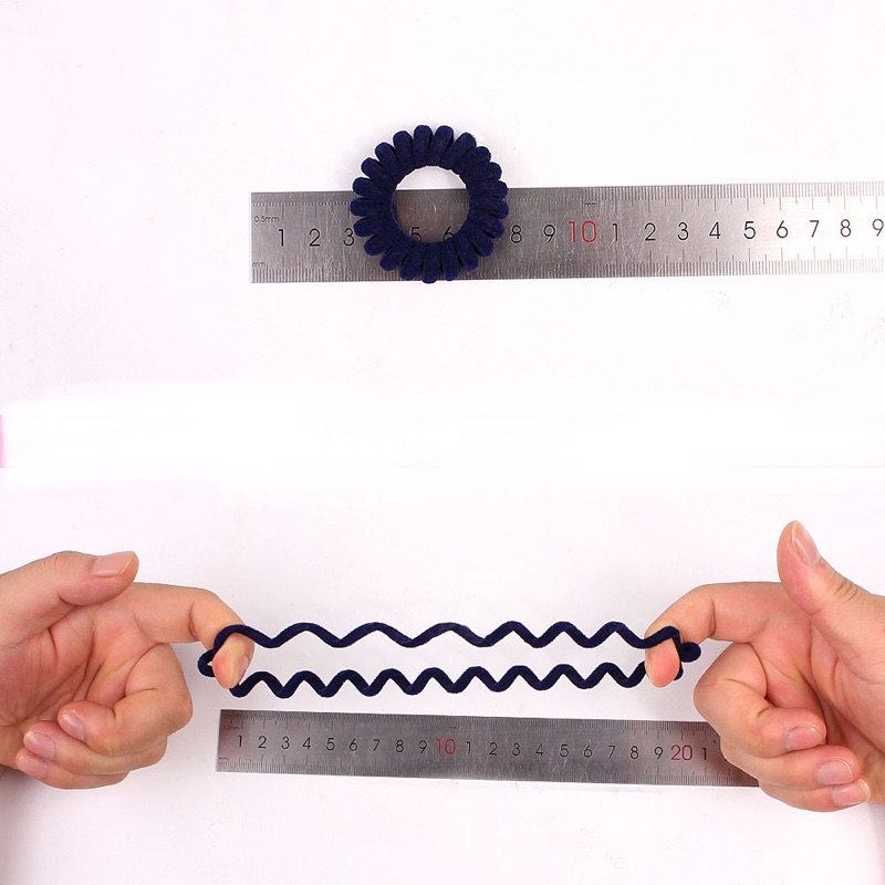 Getah Rambut Wire Telephone Hair Ties Wire Ring Elastic Rubber Band ...