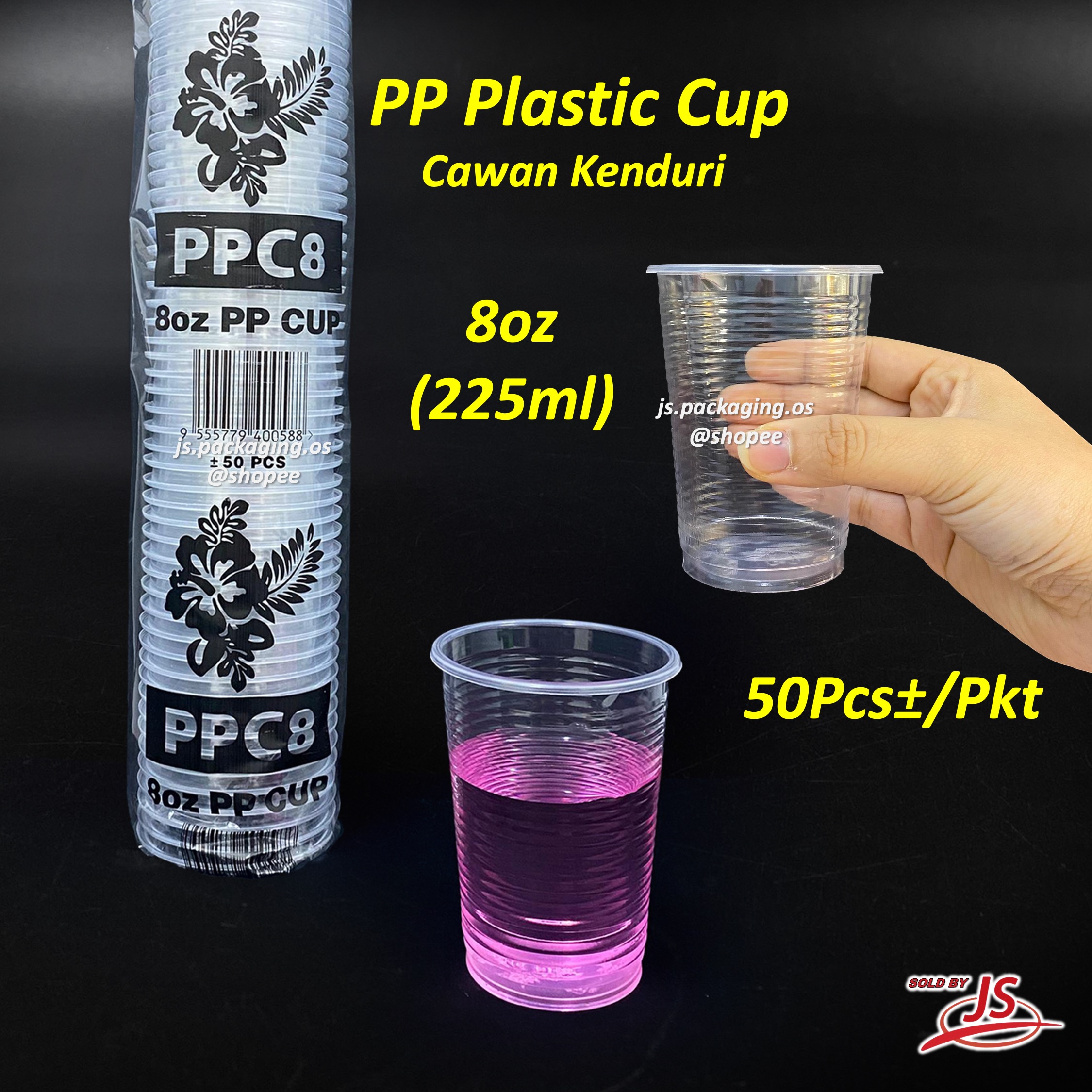 Cawan Kenduri 8oz Disposable Clear Plastic PP Cup / Party Cup / Cawan ...