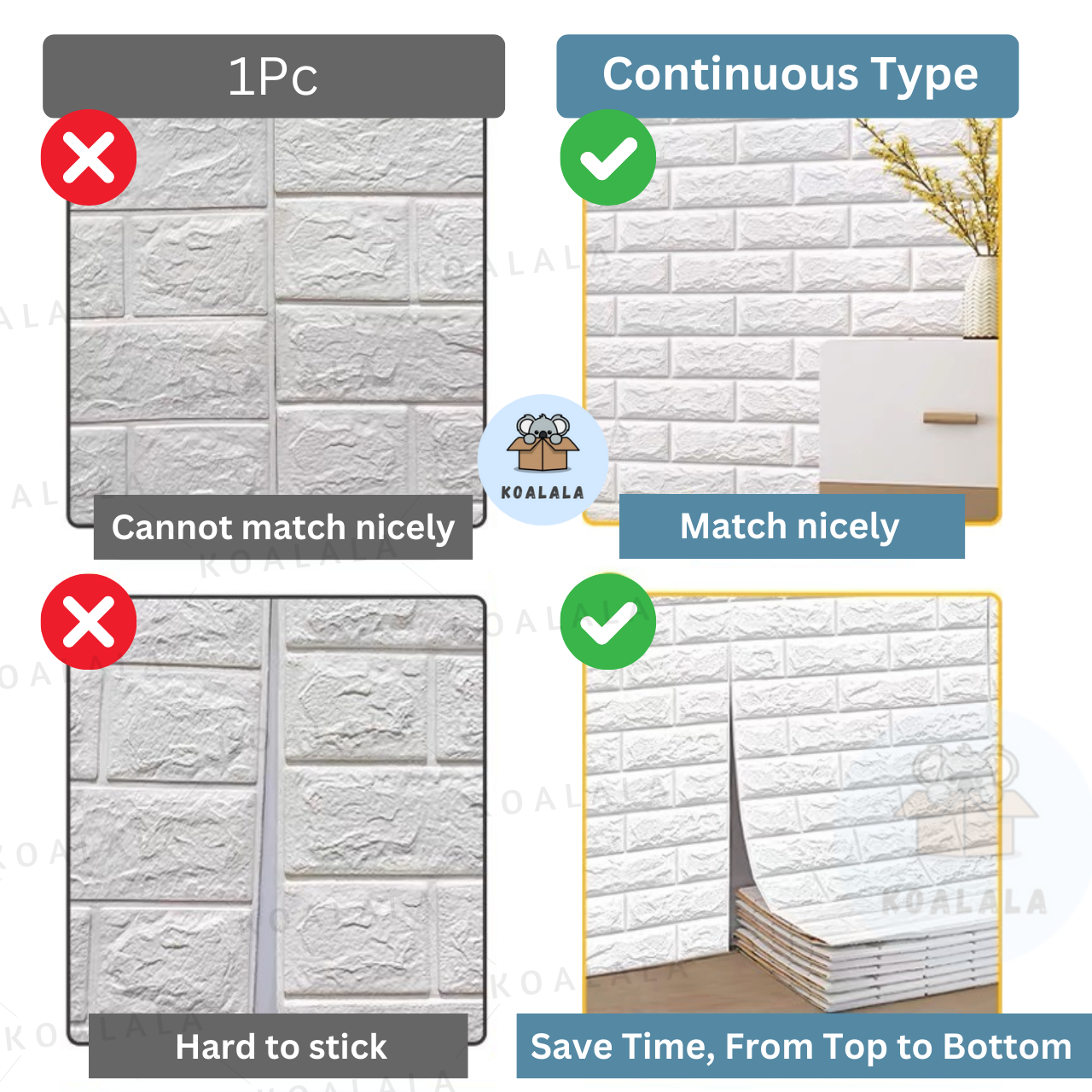 Brick White Foam Wallpaper Wall Paper Dinding Pelekat Wallpaper Dinding ...
