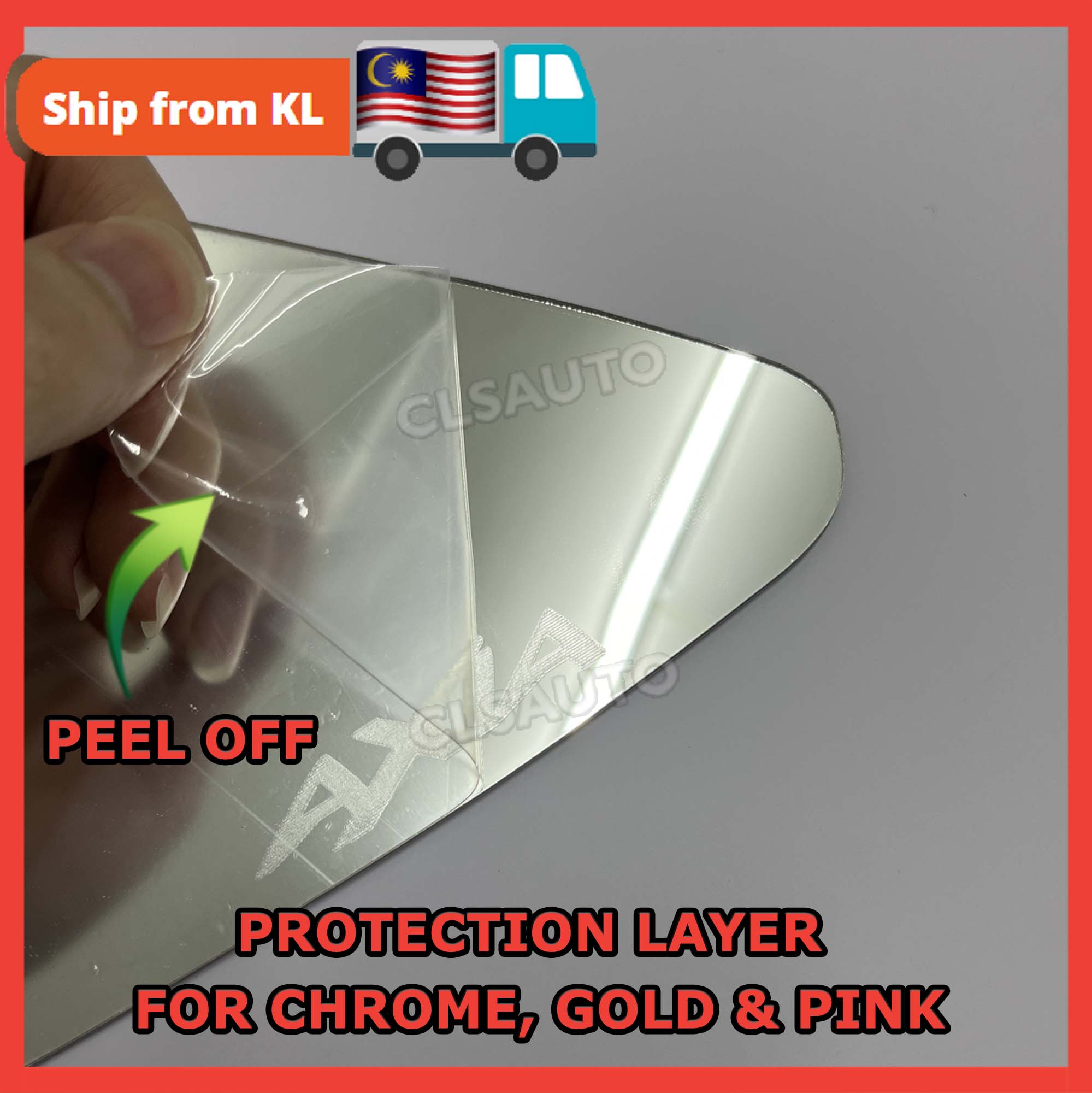 Axia Side Mirror Cover (2pcs) with Double Tape Black Chrome Cermin Tepi ...