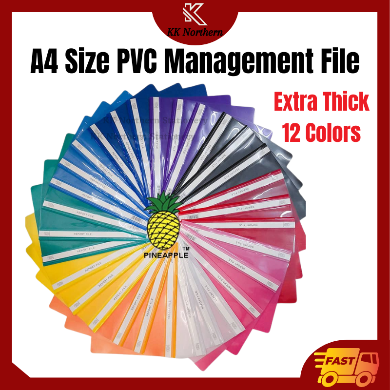 PVC A4 Report File Extra Thick A4 Management File Folder Colour Plastic ...