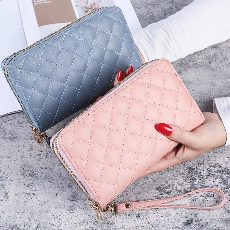 Ready Stock Double Zipper Large Capacity Ladies Long Wallet | Shopee ...
