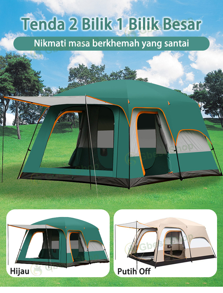 khemah unta Outdoor automatic camping family tent Waterproof Flysheet ...
