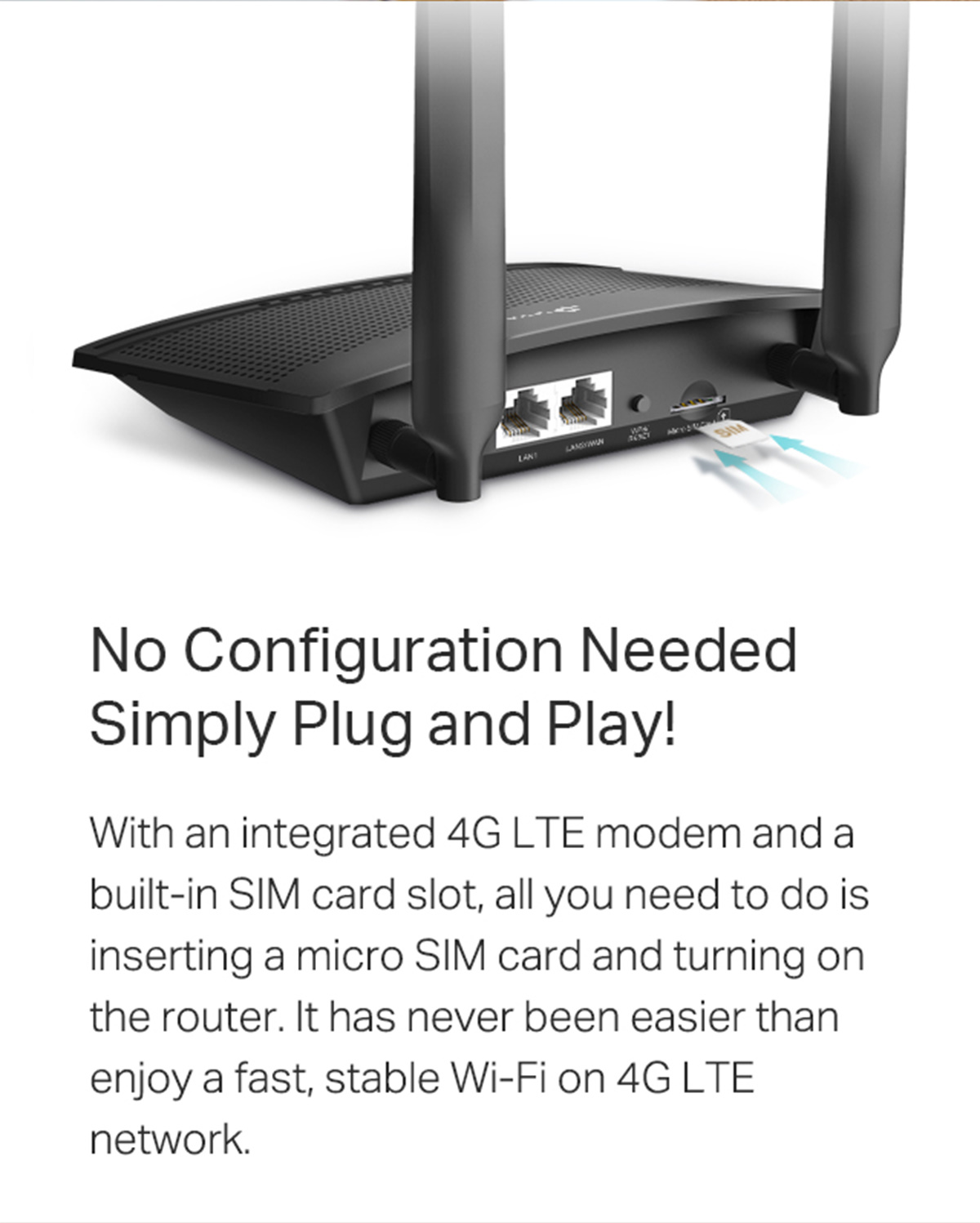 TP-Link TL-MR100 300 Mbps Wireless N 4G LTE Wifi B28 Mod MR100 Router ...