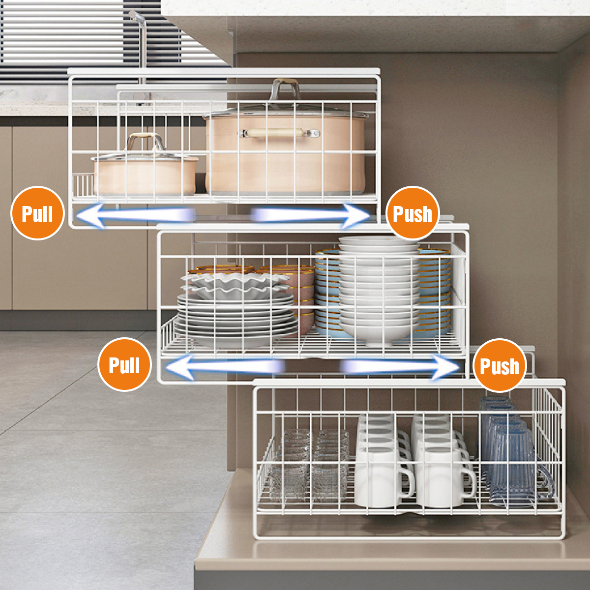 Stainless Steel Pull Out Rack Pull Out Basket For Kitchen Cabinet ...