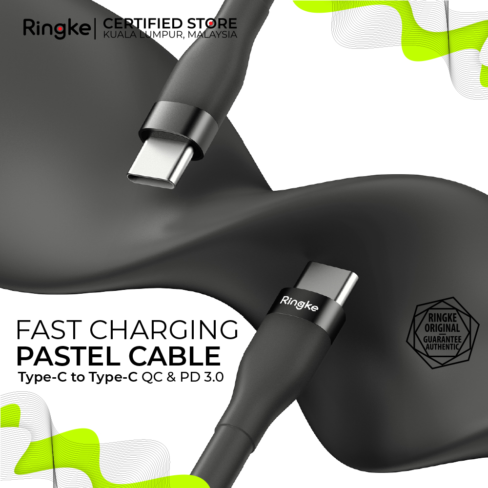 RINGKE® FAST CHARGING PASTEL CABLE USB-C to Type C Cable Stylish ...
