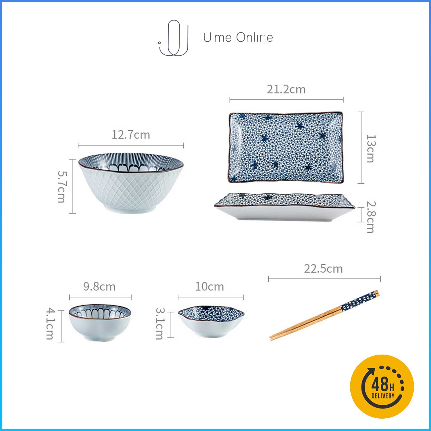 U.me Japanese Style Porcelain Bowl Tableware Gift Box Household Bowl ...