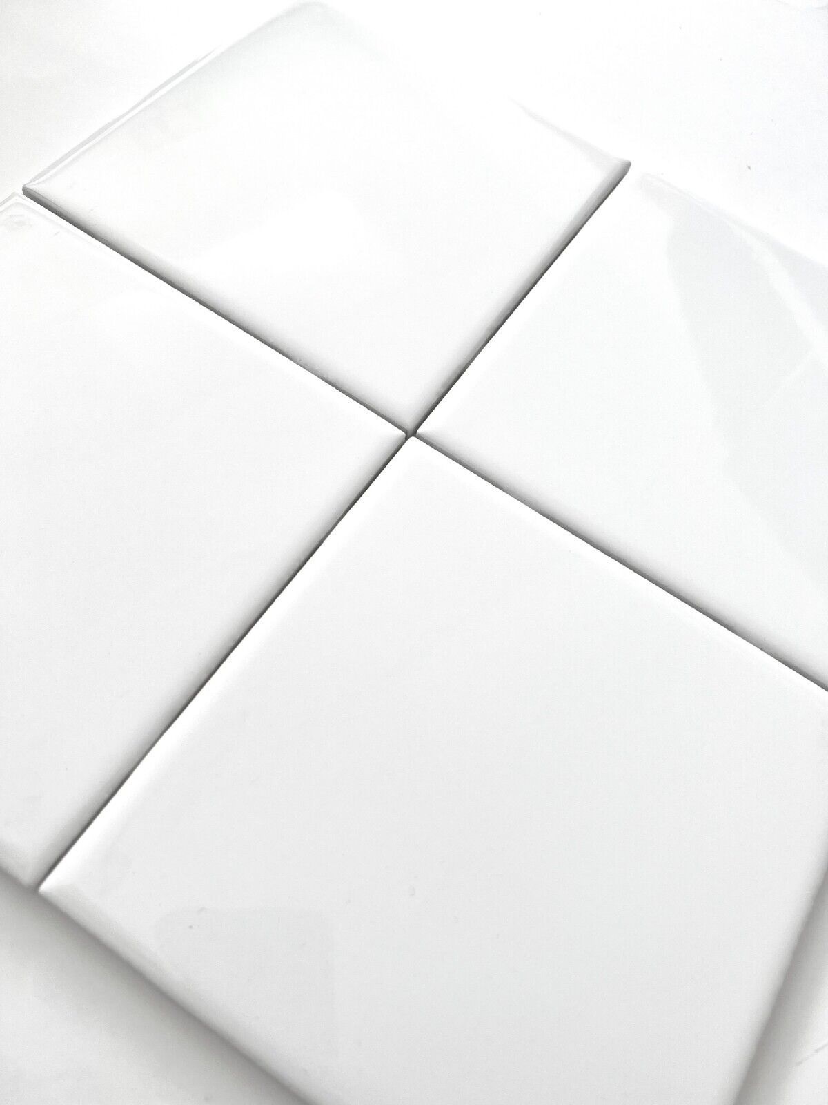 TILES PLAIN 6" X 6" (150mm x 150mm) White Tiles - Jubin Putih (5mm ...