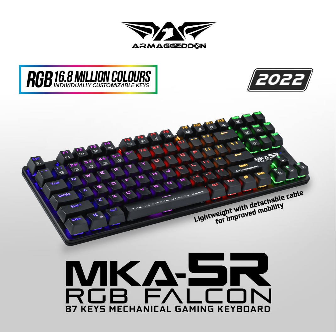 Armaggeddon MKA-5R RGB Falcon Blue Switch Mechanical Gaming Keyboard | Shopee Malaysia