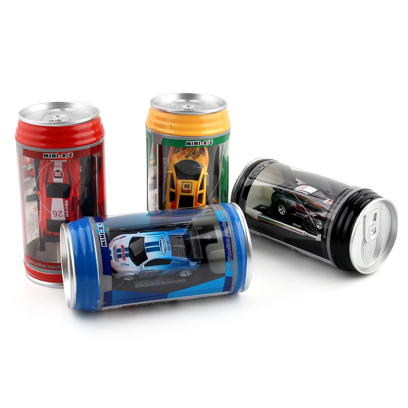 🐳1681 Portable Creative Coke Can Mini RC Racing Car with Light Effect ...