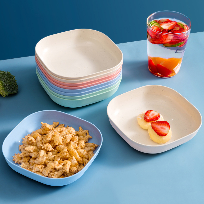 𝗘𝗖𝗢 𝗙𝗥𝗜𝗘𝗡𝗗𝗟𝗬 》Square Wheat Straw Plate Dessert Salad Sauce Dish Plates ...