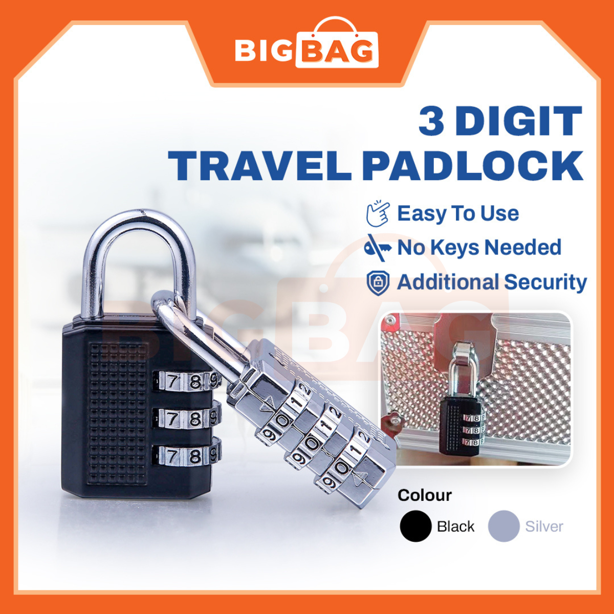 Luggage Lock Padlock Password Lock Kunci Mangga Nombor Travel Lock ...
