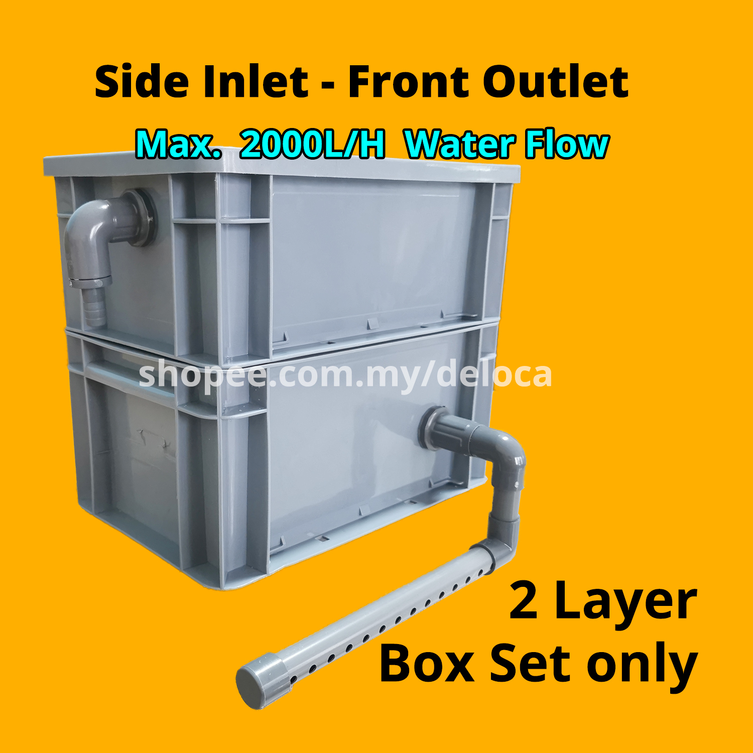Aquarium Filter Box 2-Tier Indoor Outdoor Aquarium Rainfall Filter Box ...