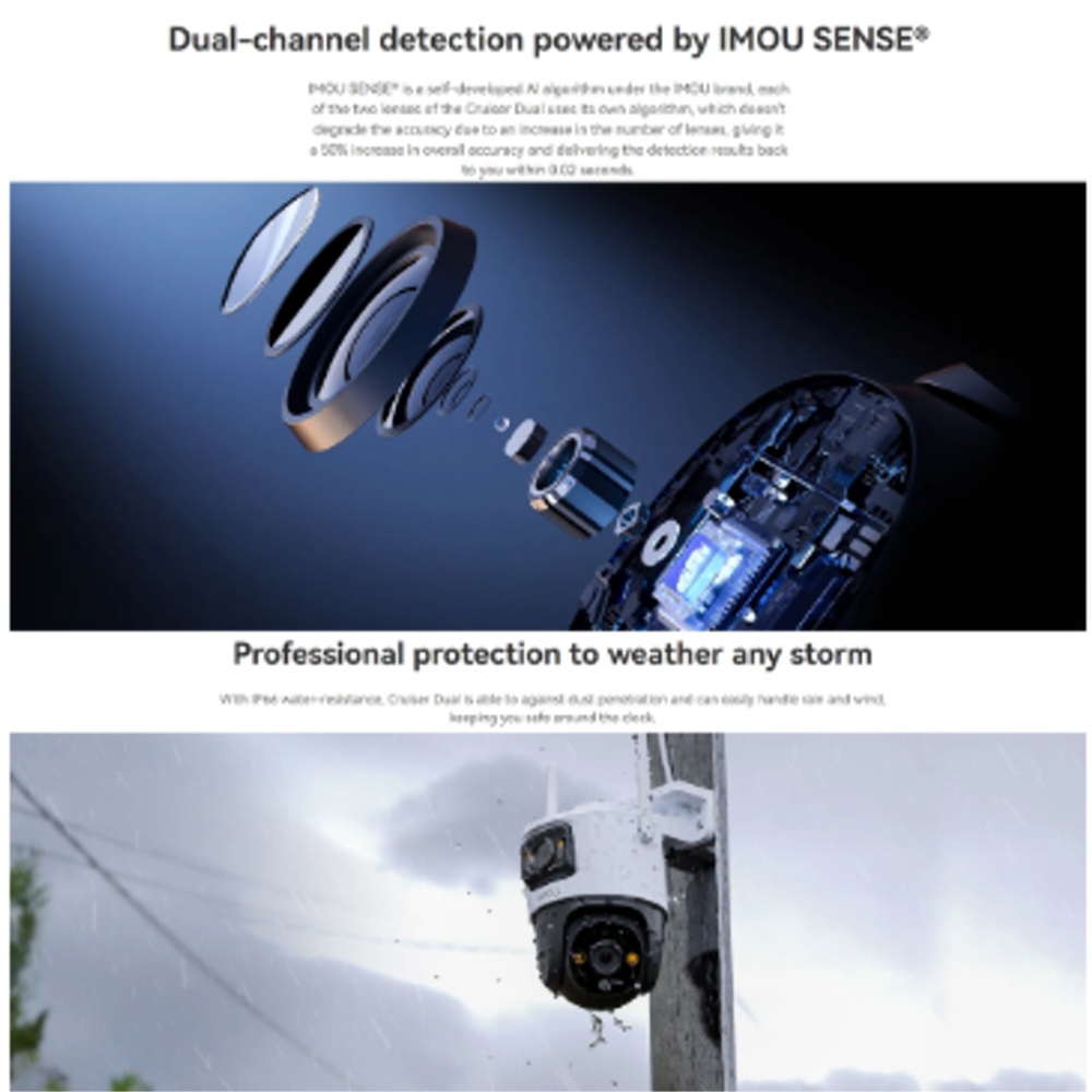 Imou Cruiser Dual 6MP/10MP 2-Eyed Recording 360 Dual Lens 2-Way Talk ...