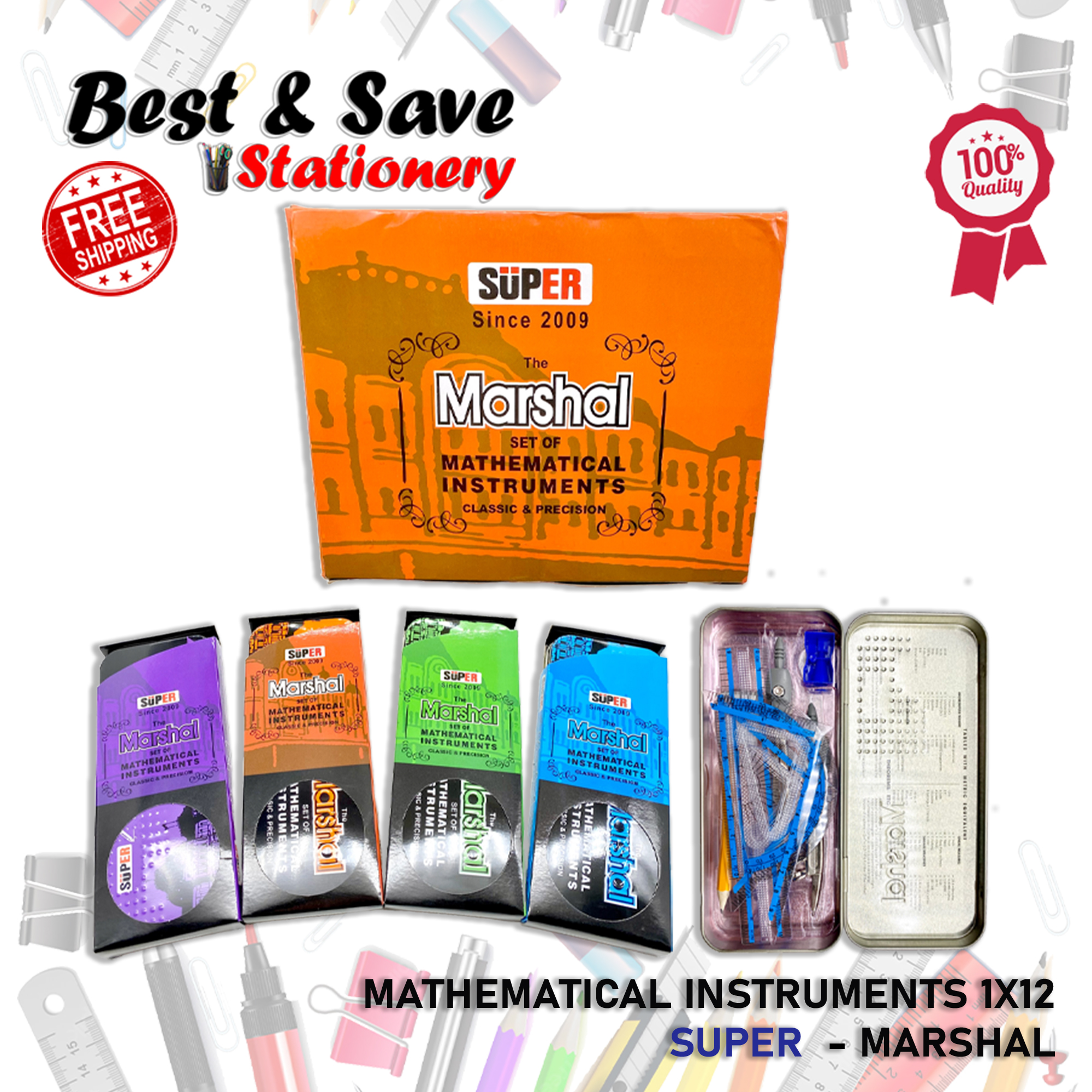 ( BEST SAVE ) MARSHAL INSTRUMENT SET 1X12 / Kompas Belajar Mathematical ...