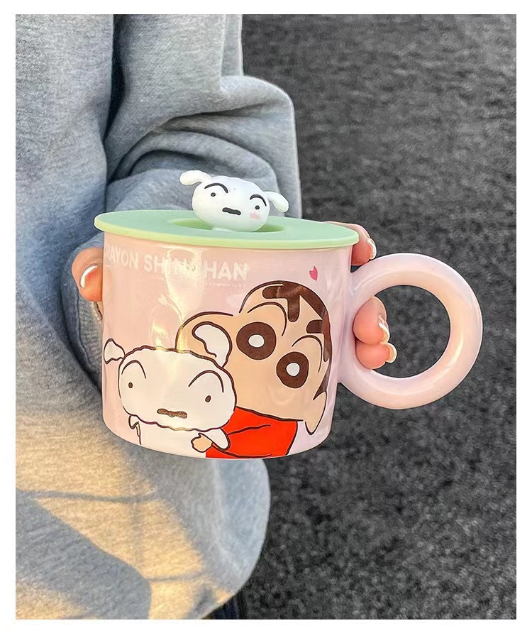 Crayon Shin-chan Cup Cute Birthday Gift Box Creative Ceramic Mug Office ...