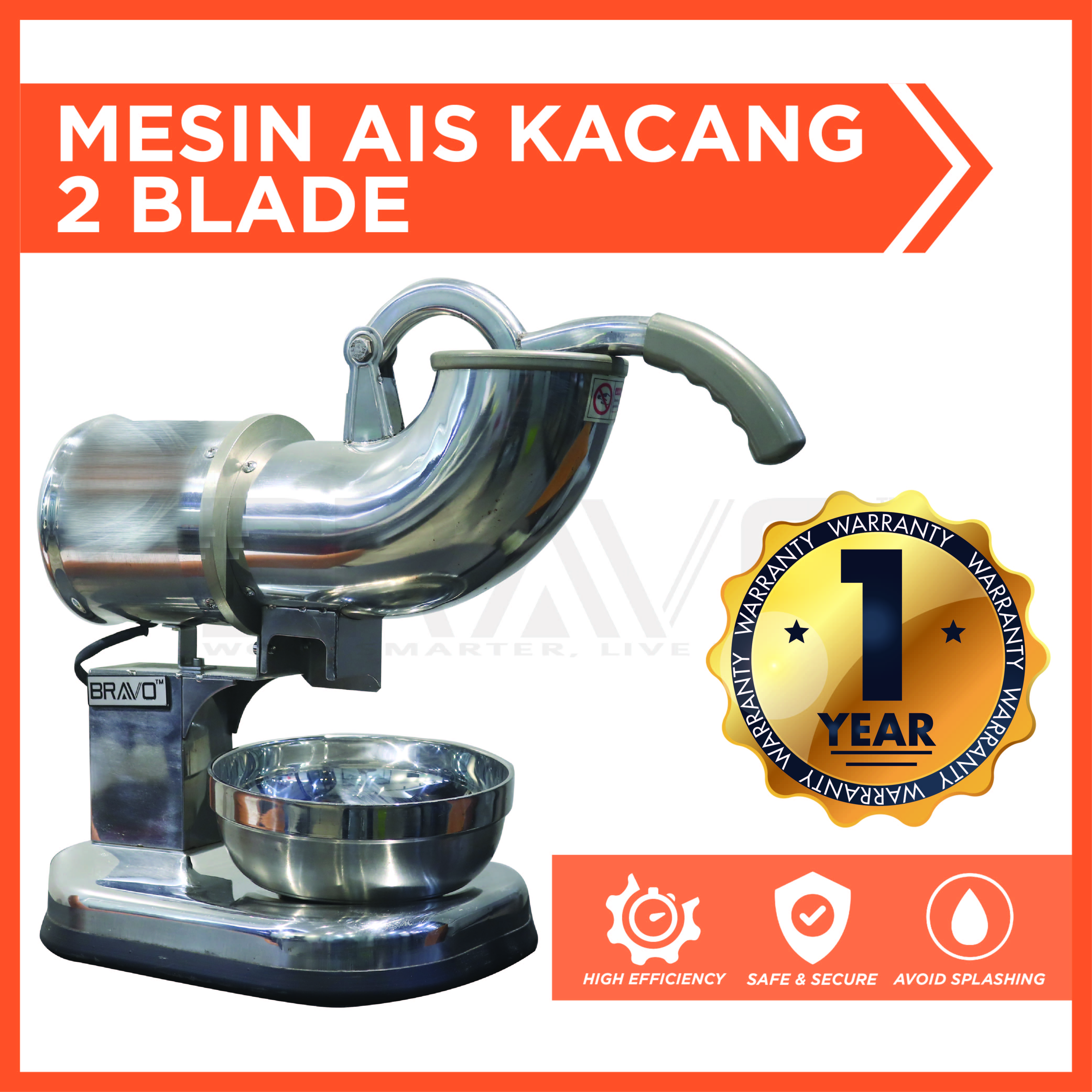 BRAVO Mesin Ais Kacang Ice Crusher Ice Shaver Mesin Air Batu ABC Mesin ...