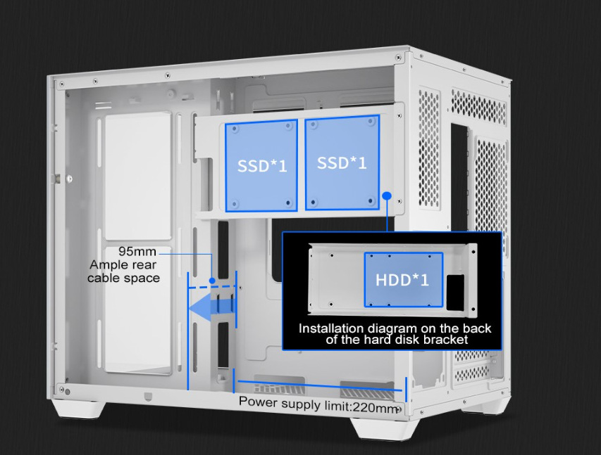 Segotep LUMI II BLACK / LUMI 2 WHITE MATX M-ATX PC Gaming Case Chassis ...